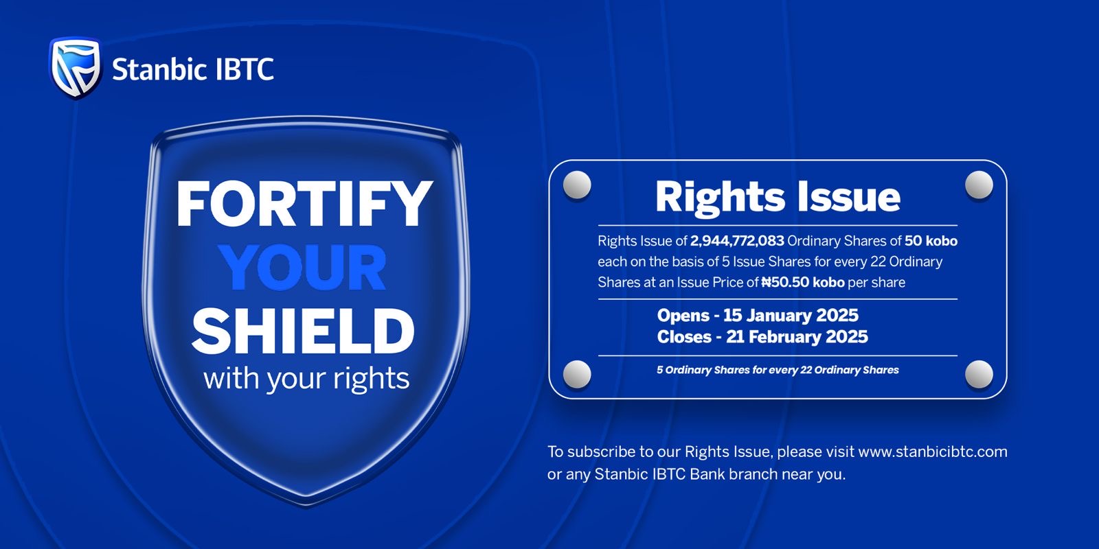 Stanbic IBTC Rights Issue | Stanbic IBTC Holdings